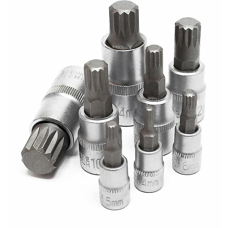 Multi-toothed socket set 8 Pieces M4 - M16 | Fruugo UK