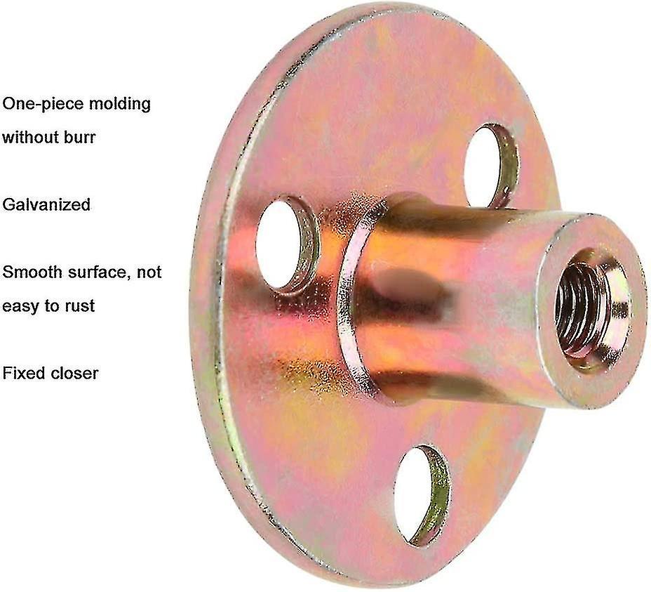 5pcs 3-hole Flange Nut M6/m8/m10 3-hole T-nut Galvanized Iron Round Base T-nut(m10) | Fruugo UK