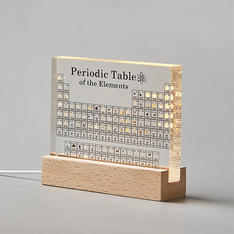 Acrylic periodic table of elements with real samples with the light ...