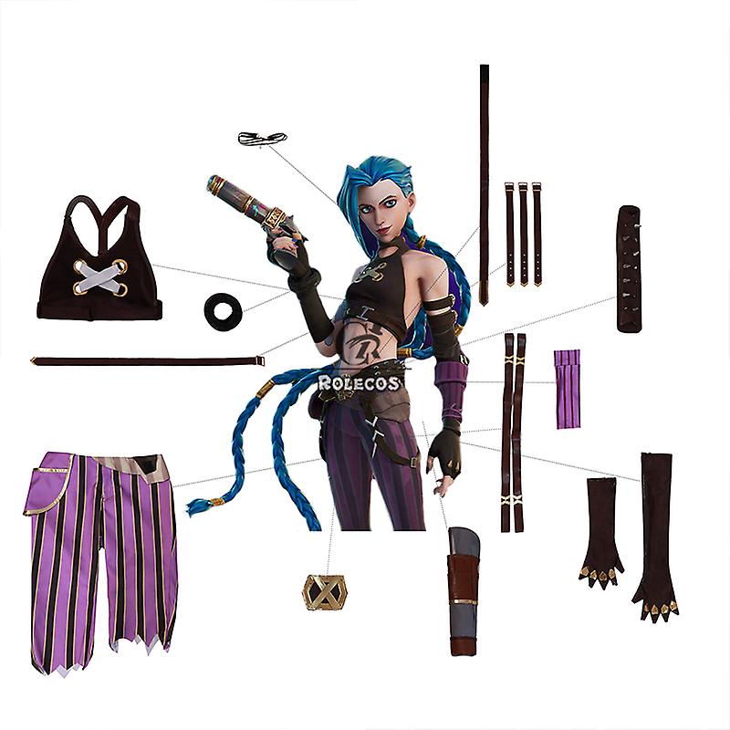 Jinx Cosplay Costume Game Lol Jinx Cosplay Costume Women Sexy Jinx ...