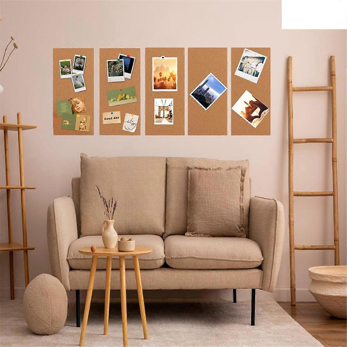 Cork Board Bulletin Board, Small Rectangular Pin Board for Wall, Self ...