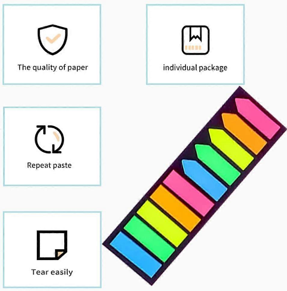 Sticky Notes Tabs, 200 Pcs Sticky Notes Flags, 2 Shapes Sticky Notes ...