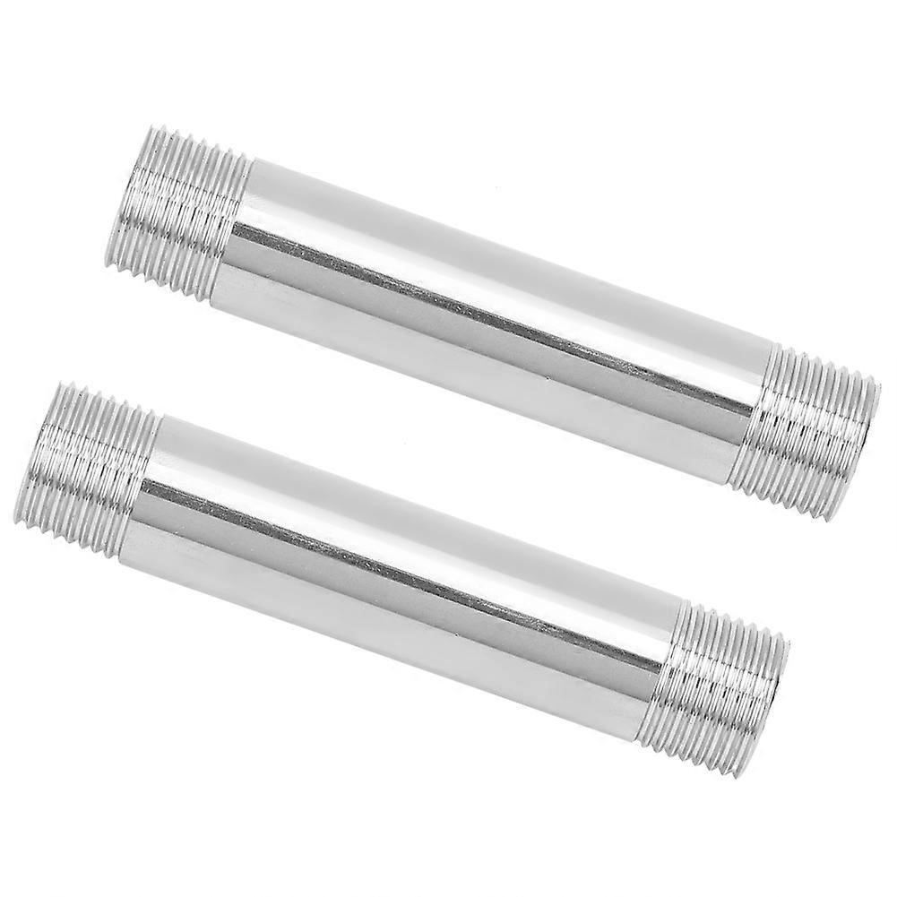 2pcs Stainless Steel Equal Diameter Threaded Pipe Nipple Connector ...
