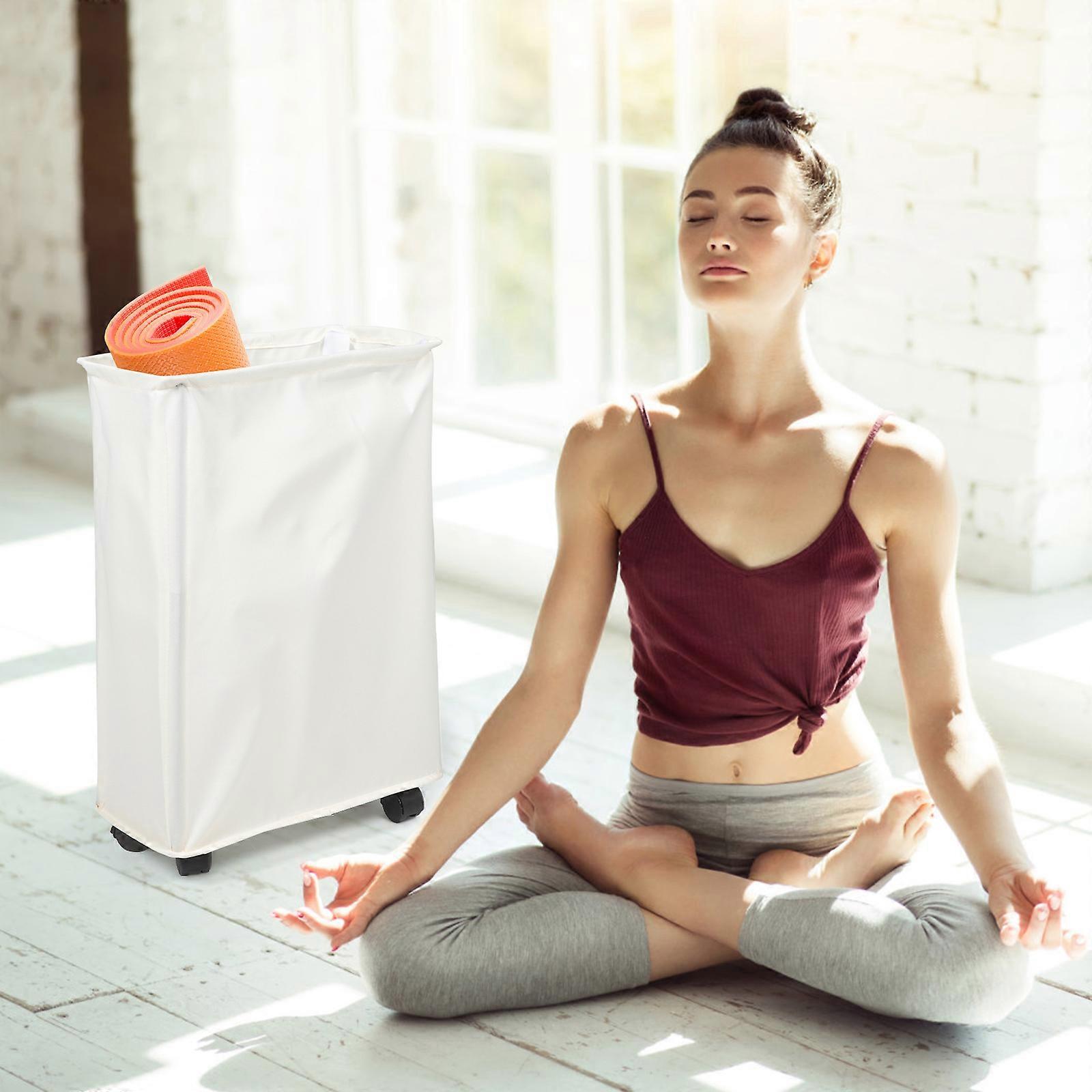 Slanke wasmand handvat wasmand met wielen inklapbare vuile kledingmand ...