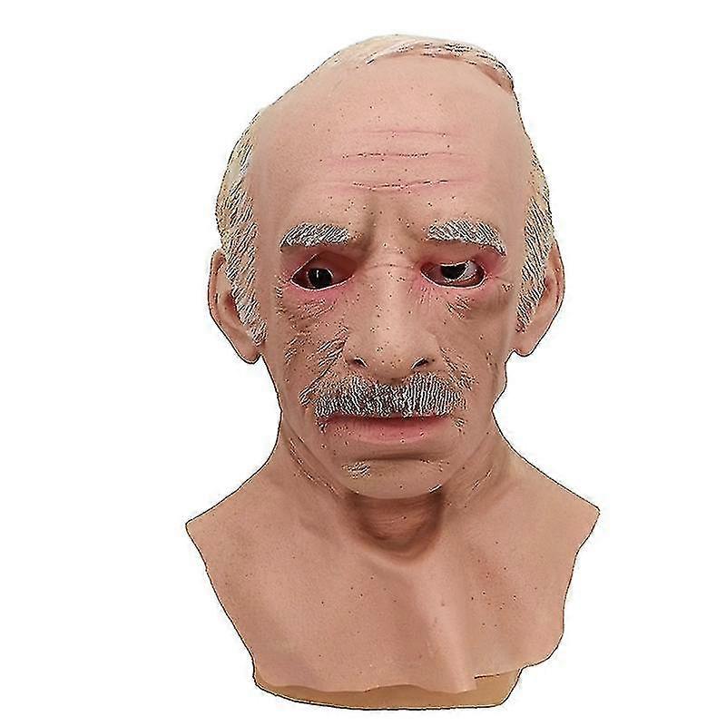 Old Man Mask - Realistic Halloween Latex Human Wrinkle Face Mask ...