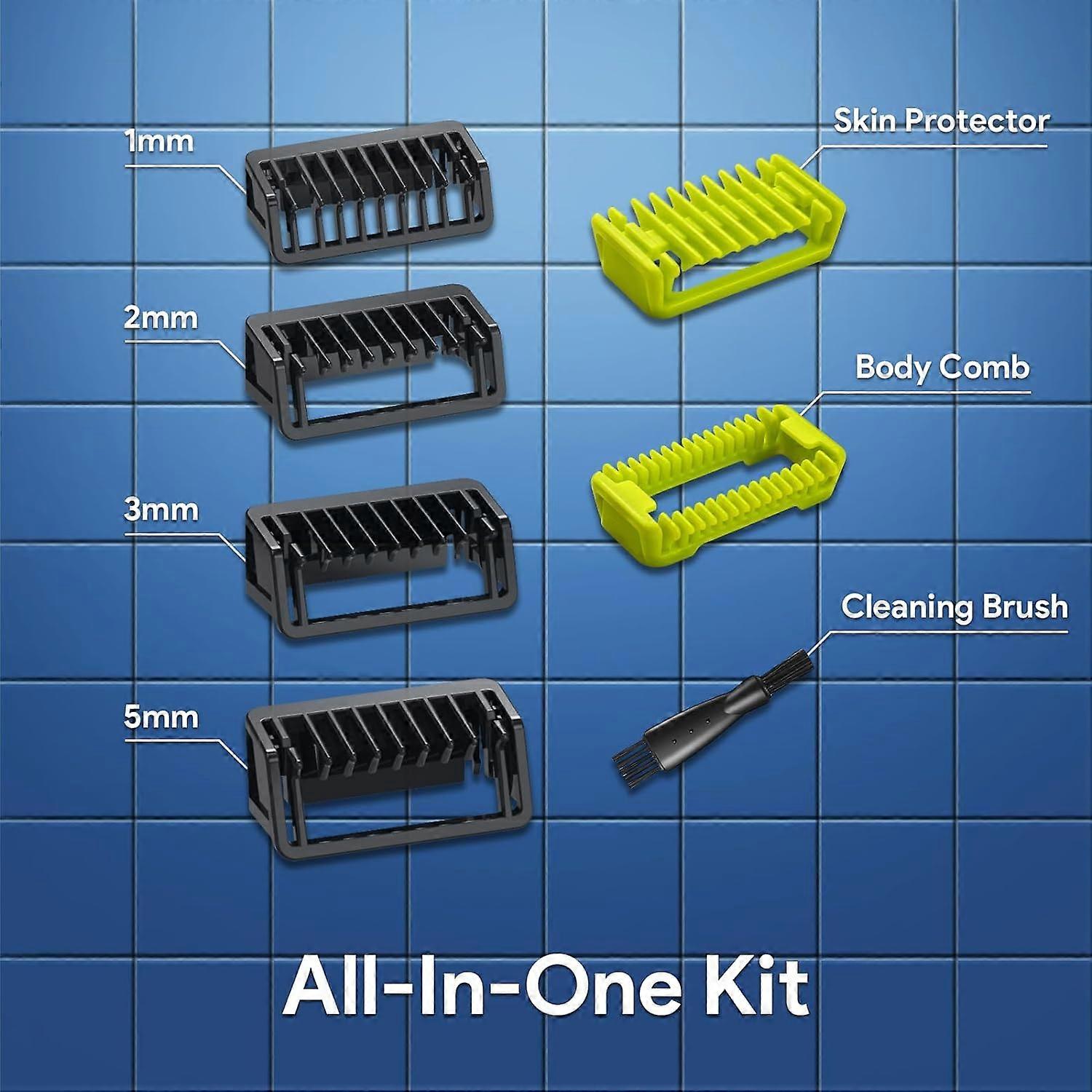 Hair Trimming Guides, Attachments, with Bag, Replacement Combs, Stubble ...