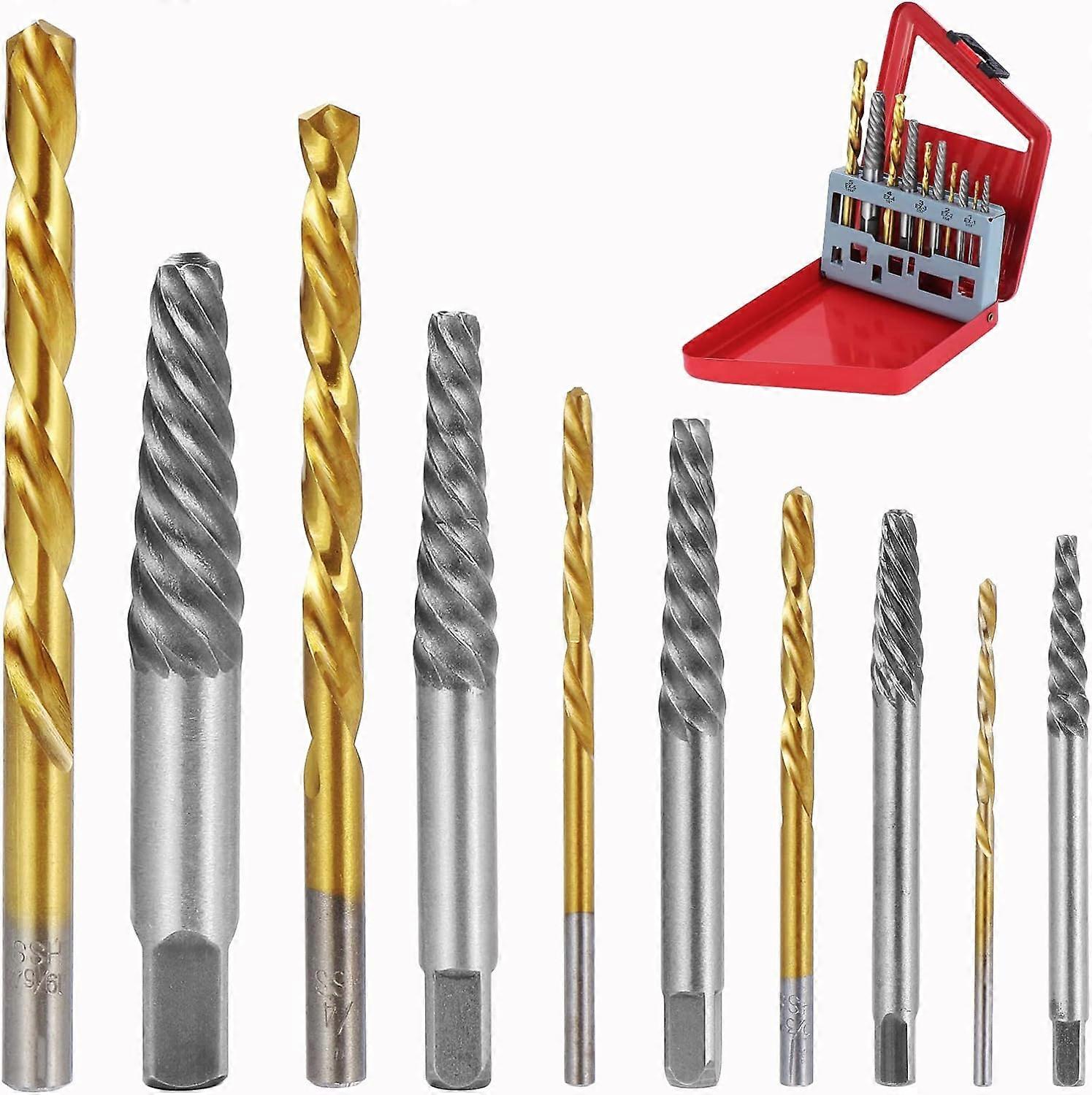 10 pcs screw extractor set, tap twist drill, imperial drill bits, made ...