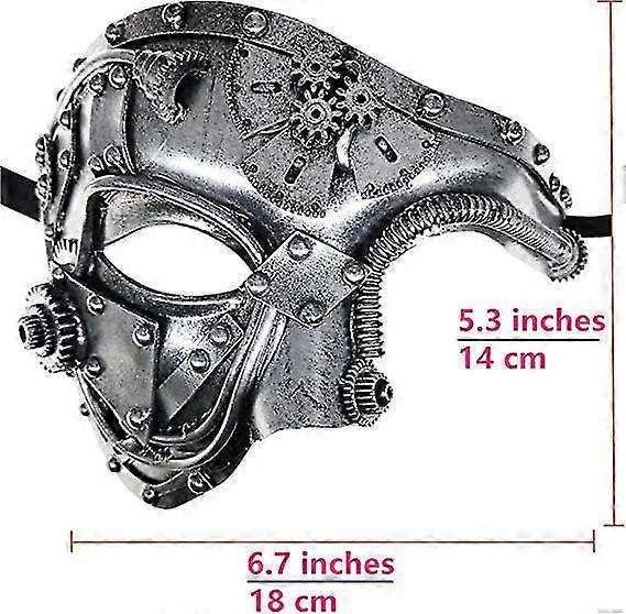 Steampunk Metal Cyborg Venetian Mask, Masquerade Mask For Halloween ...