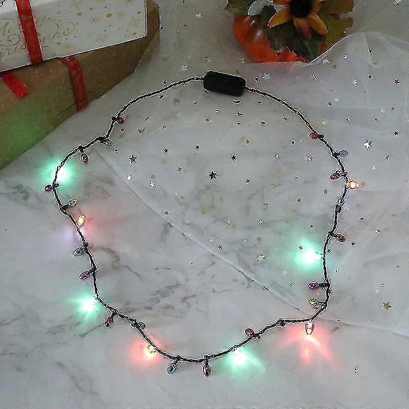 Light Glowing Led Necklace Flashing Light-up Blinking Christmas Lights ...