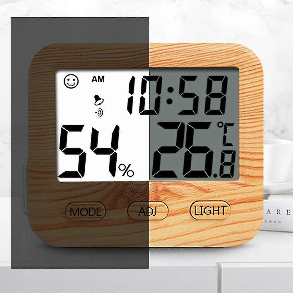 Hygrometer Indicator Room Thermometer With Built-in Clock And Time ...