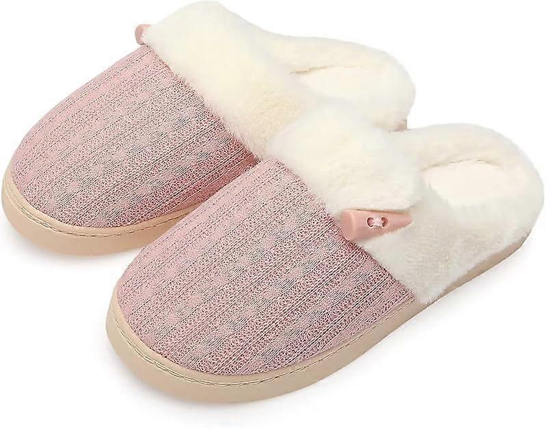 Comfy House Slippers Memory Foam Fuzzy Bedroom Scuffs Slippers Indoor ...
