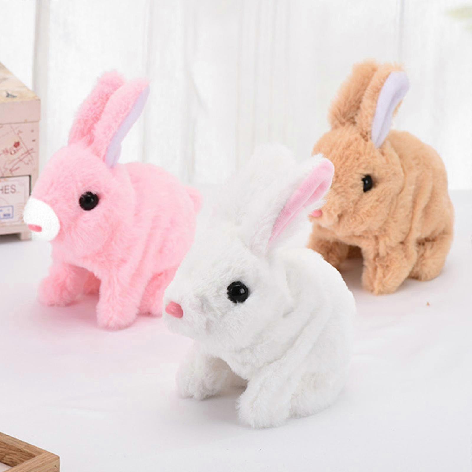Electric Rabbit Toy Plush Bunny Battery Operated Hopping Animal Rabbit ...