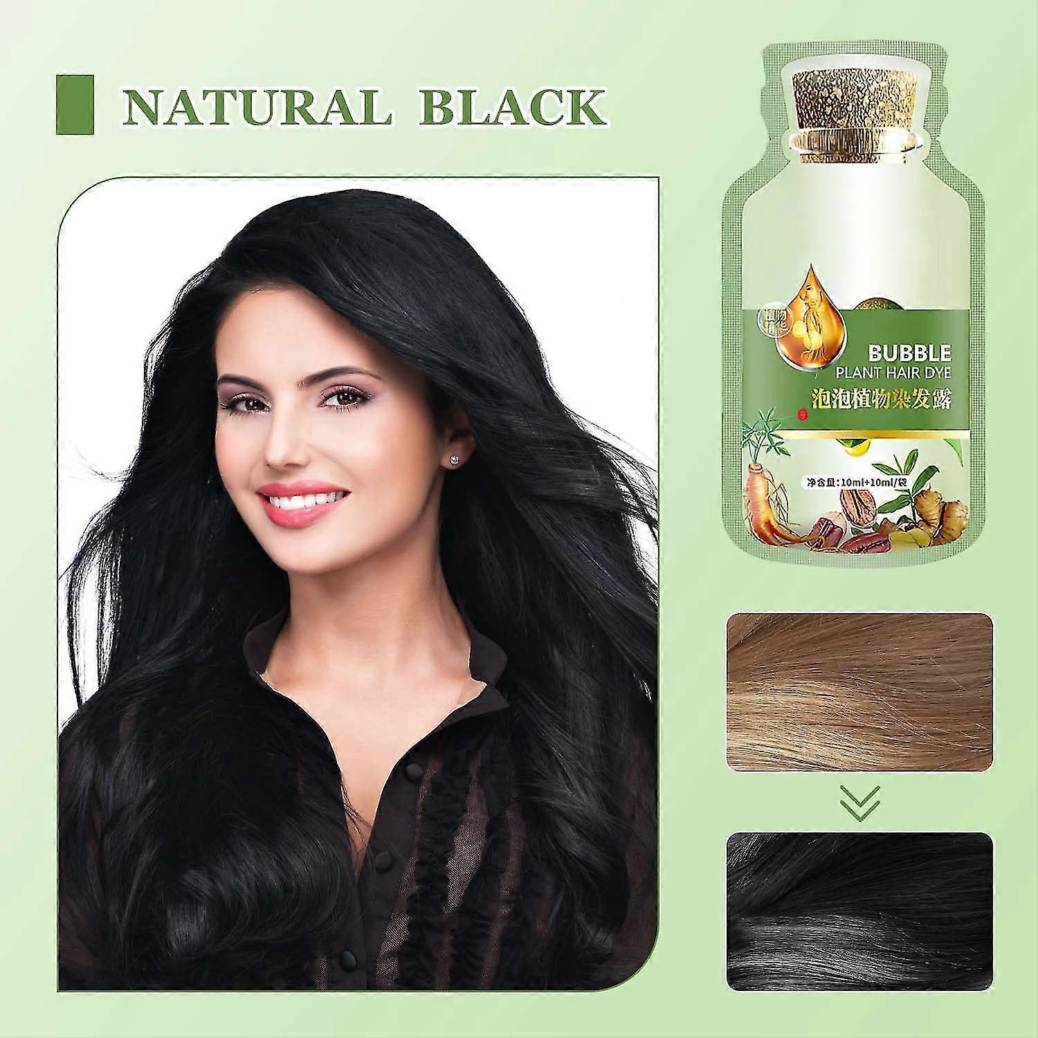 Natural Plant Hair Dye, New Botanical Bubble Hair Dye, 10packs/box Pure ...