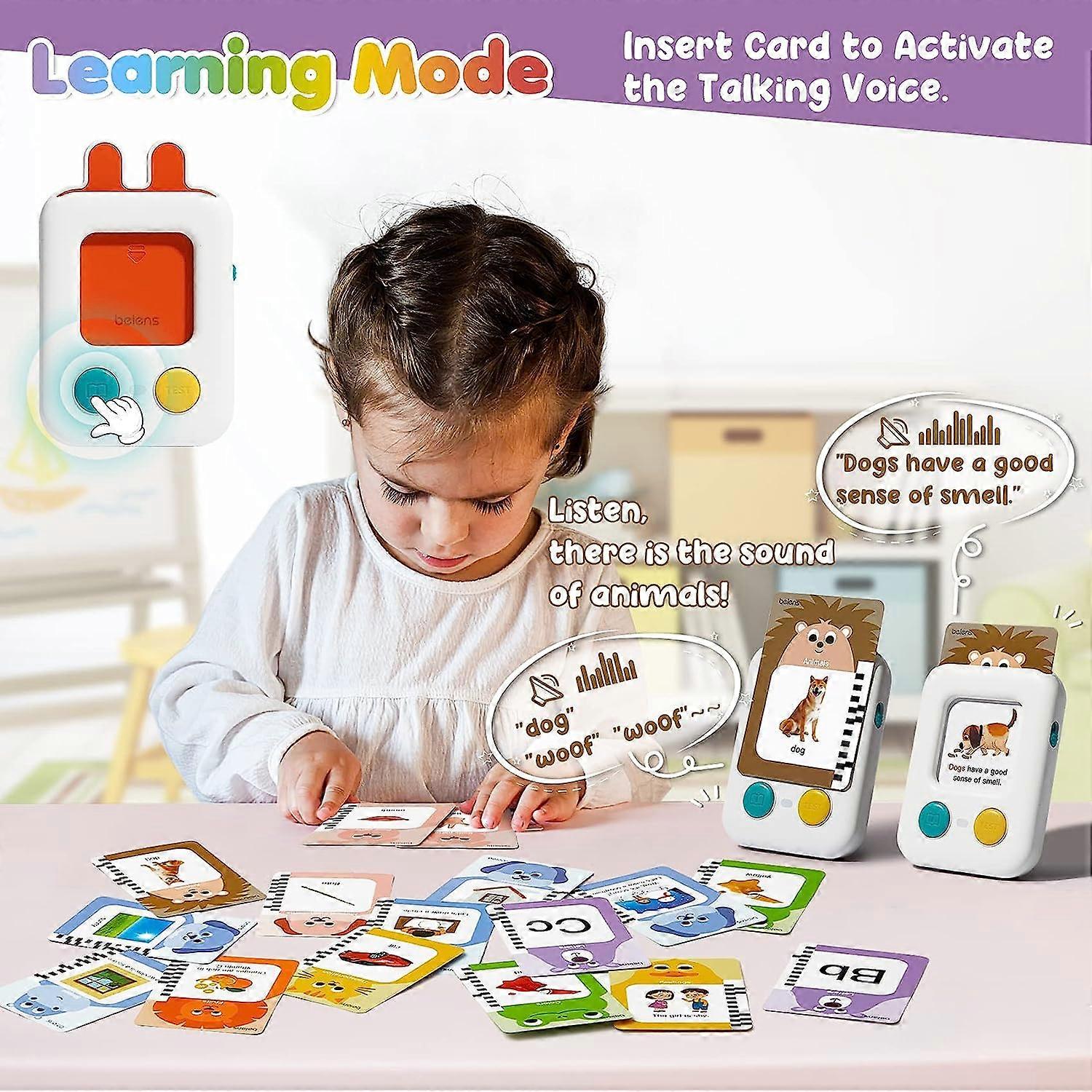 120Pcs Learning Education Toys, Electronic Talking Flash Cards Reading ...