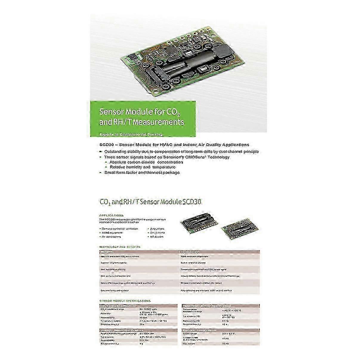 SCD30 Air Quality Sensors Module for CO2 and RH/T Measurements I2C ...