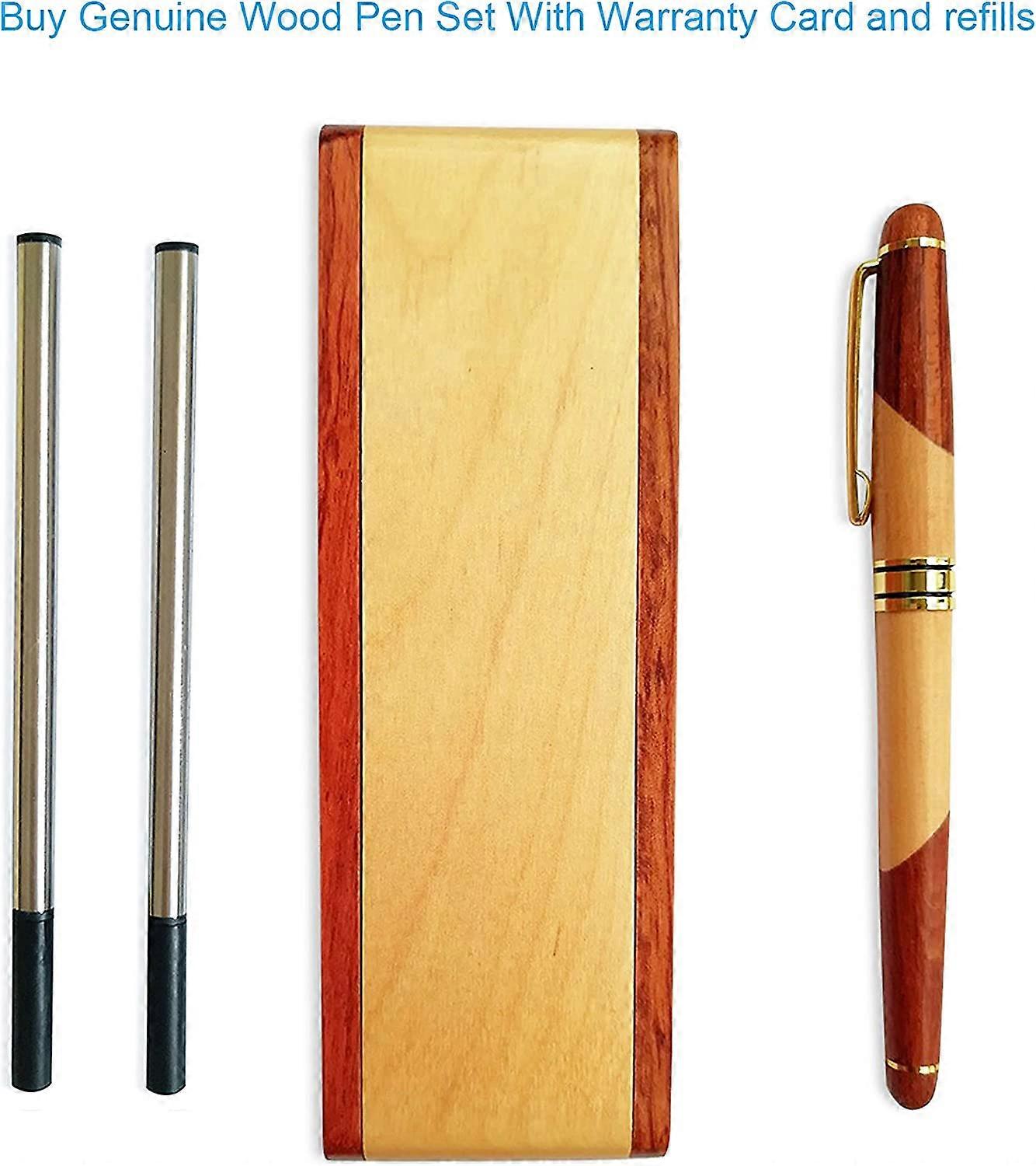 Best Wooden Gel Pen Gift Set with Handmade Rollerball Pen Holder Box ...