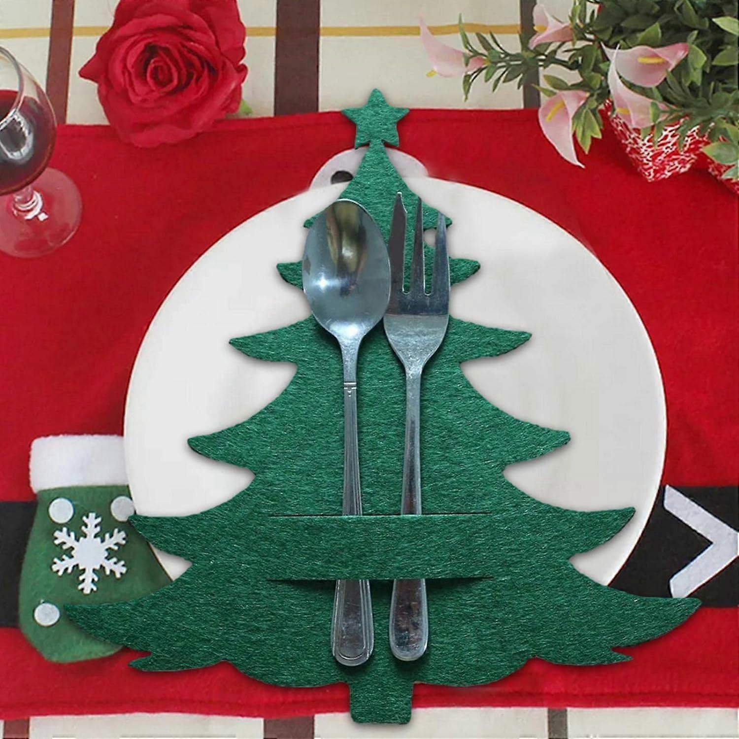Christmas Tree Non-woven Tableware Holders | Christmas Cutlery Pockets ...