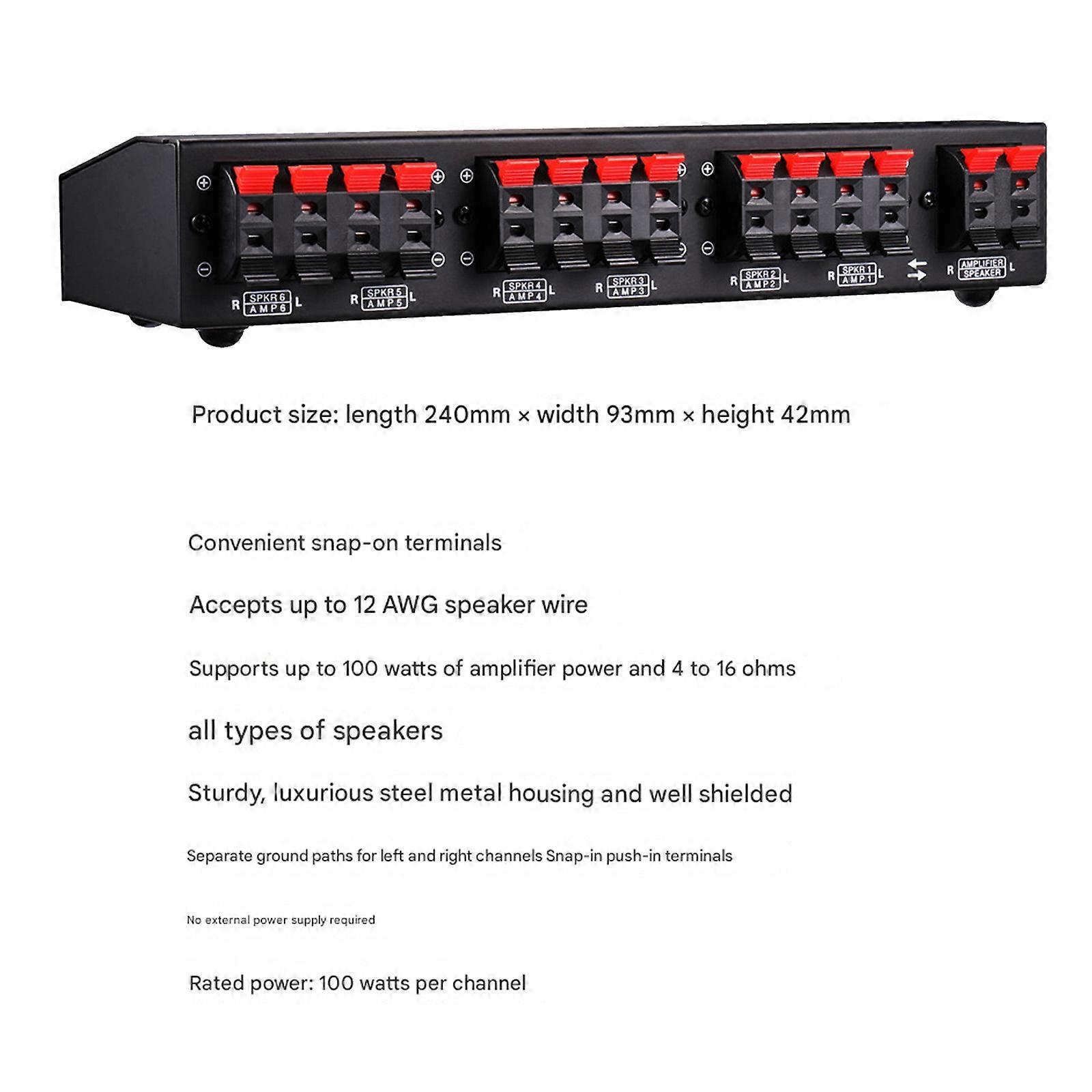 6-way Stereo Speaker Selector Switch Amplifier Selector Bidirectional ...