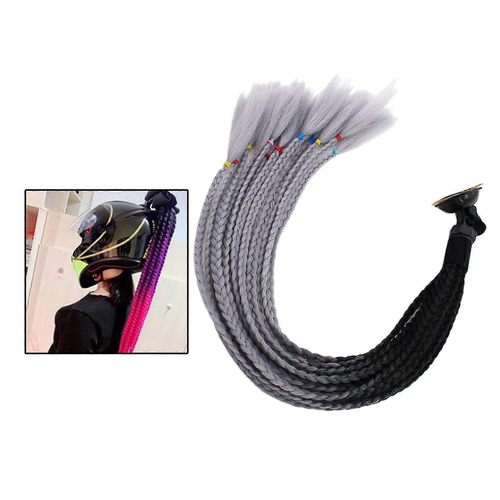 Womens Mens Helmet Twist Braids Motorcycle Ponytail Dirty Gradient Ramp ...