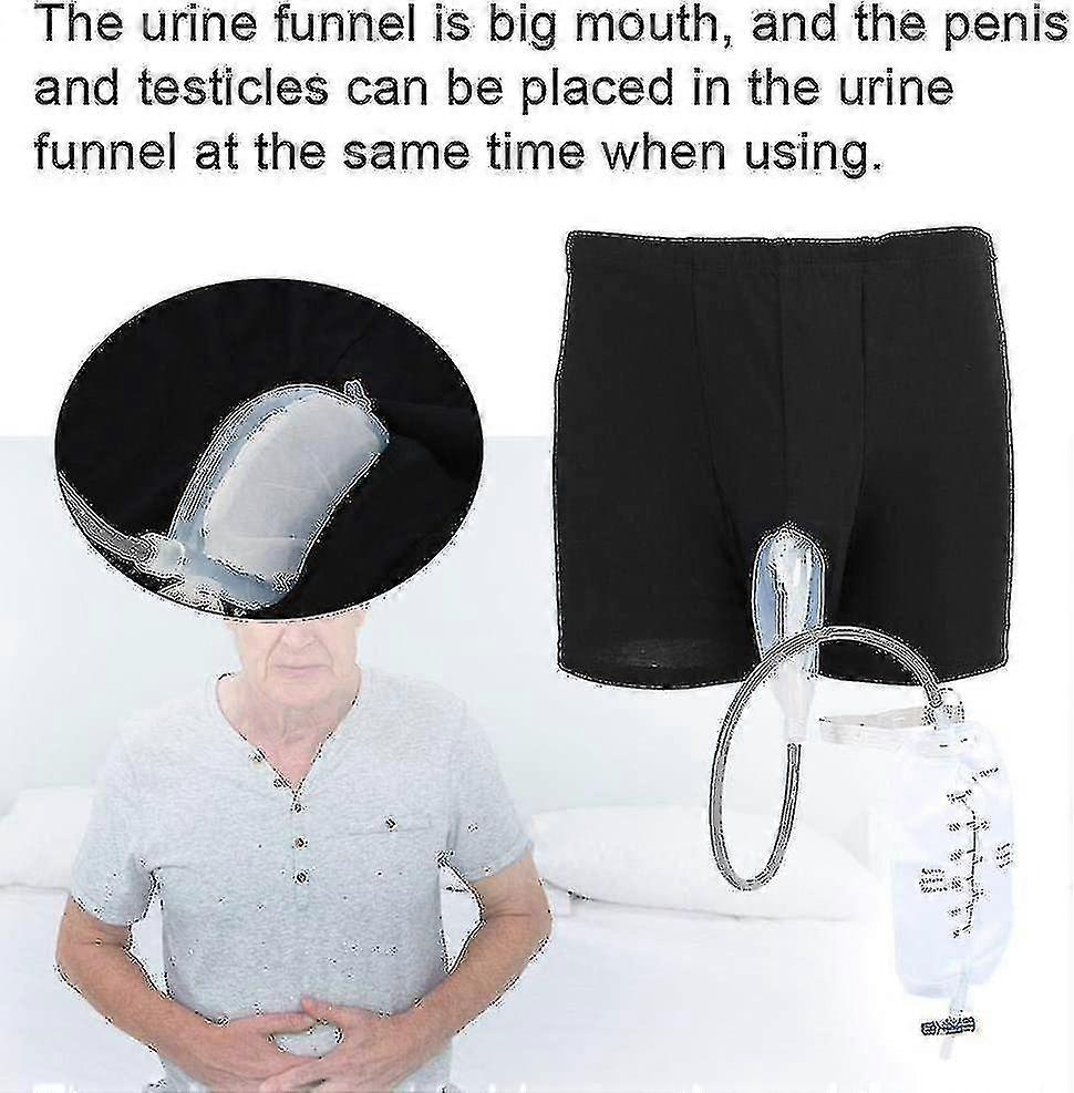 Men Incontinence Pants With Collection Urine Bag Portable Leak Proof ...
