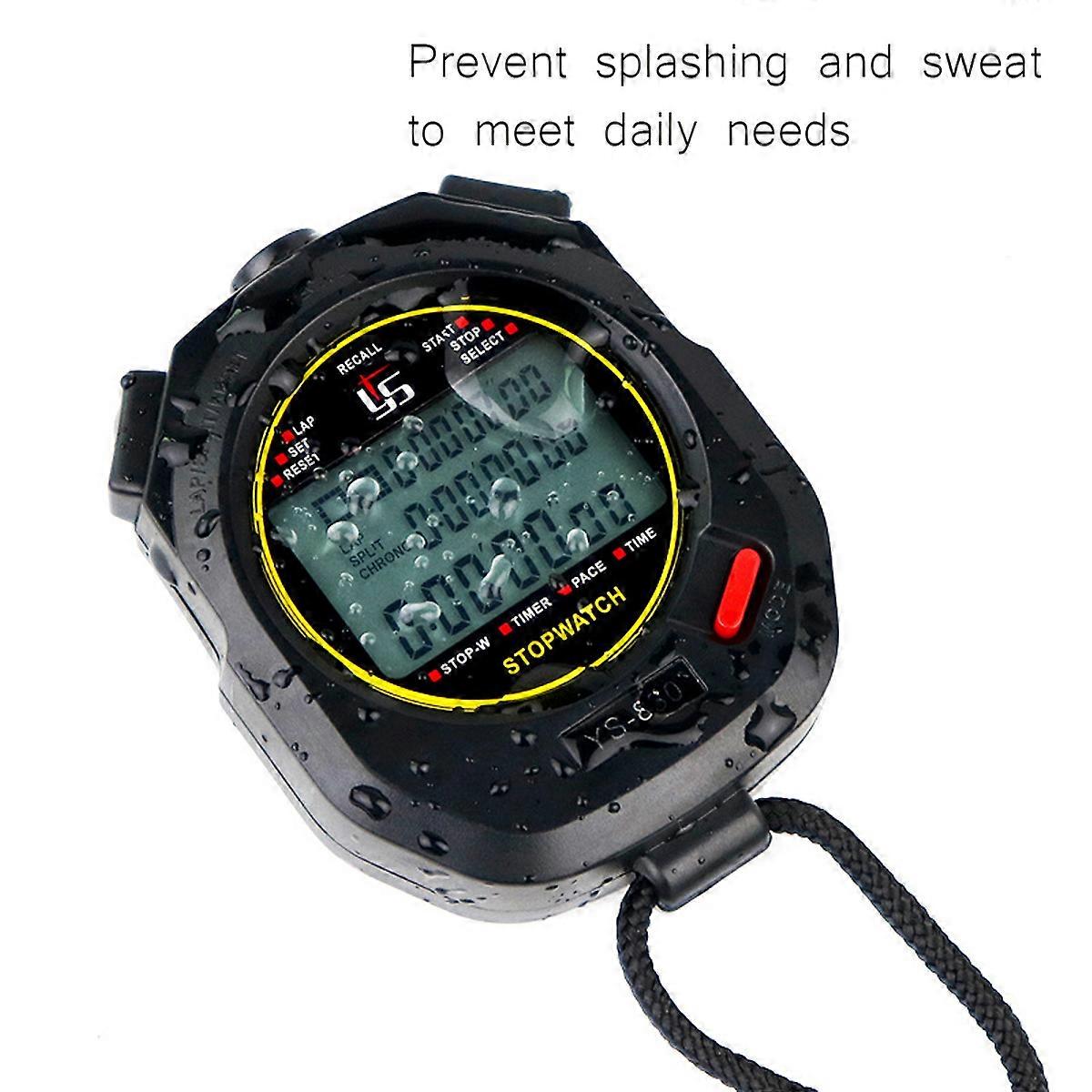 Digital Stopwatch Timer Accurate Handheld Stopwatch Electronic Sports Timer,Black | Fruugo UK