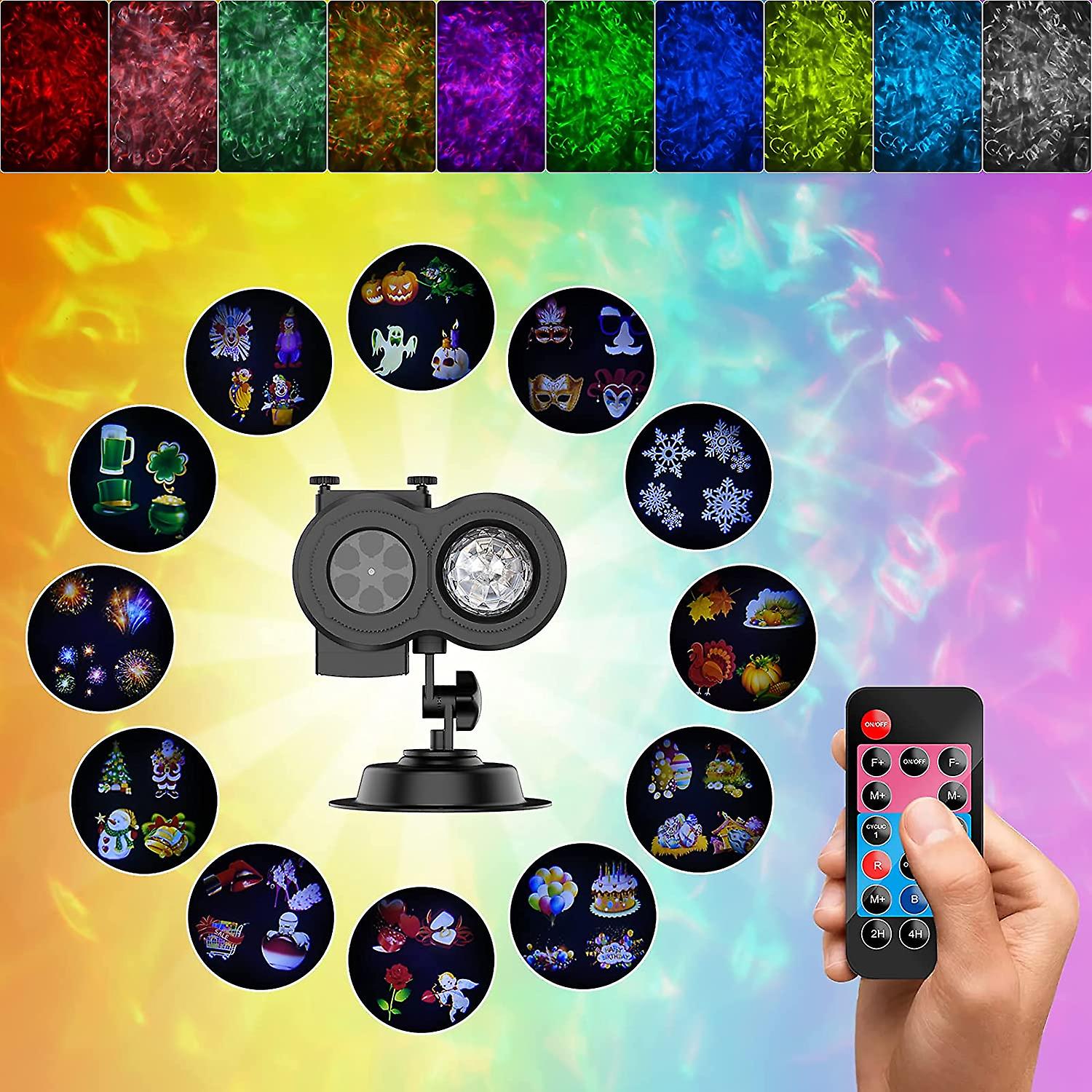Outdoor Christmas Projector, 2-in-1 Remote Control With 12 Switchable ...