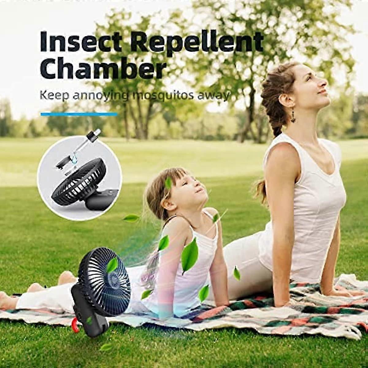 CONOPU Mini USB Fan with LED Light Rechargeable Desk Fan with Hook ...