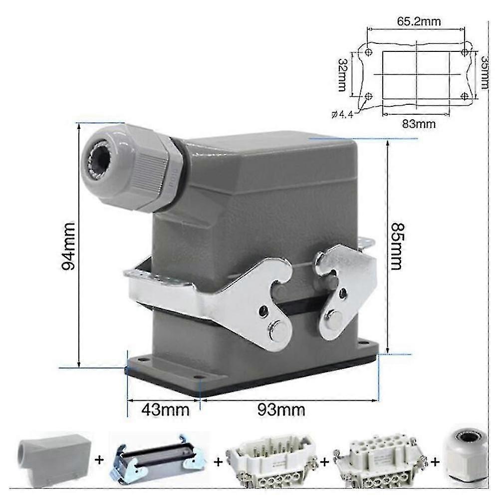Rectangular Heavy Duty Connectors HDC HE 10 Core Pin 16A 500V ...