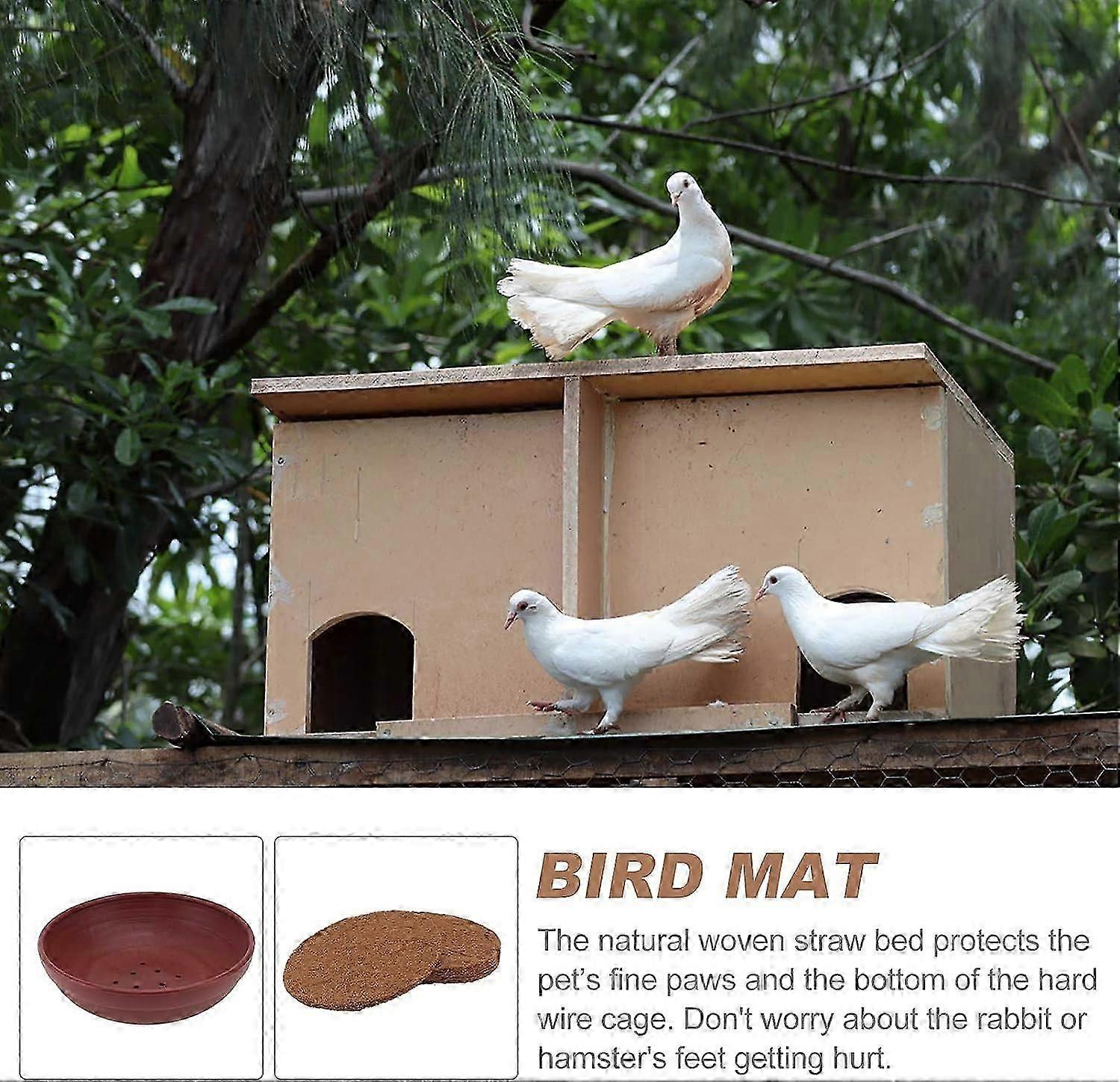 Pigeon Nesting Bowls with 4 Grass Mat Courtship Breeding House Hatching ...