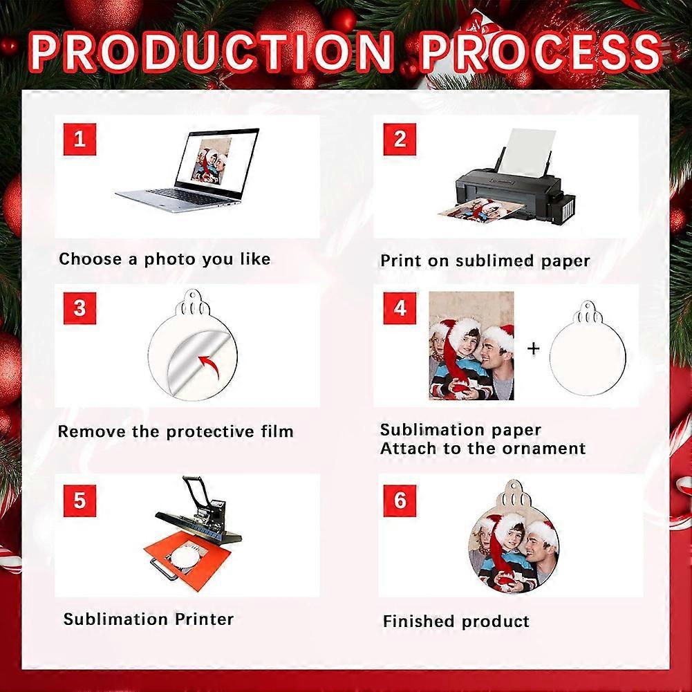 20 Pack Christmas Sublimation Ornaments Blanks MDF Ornaments for Xmas ...