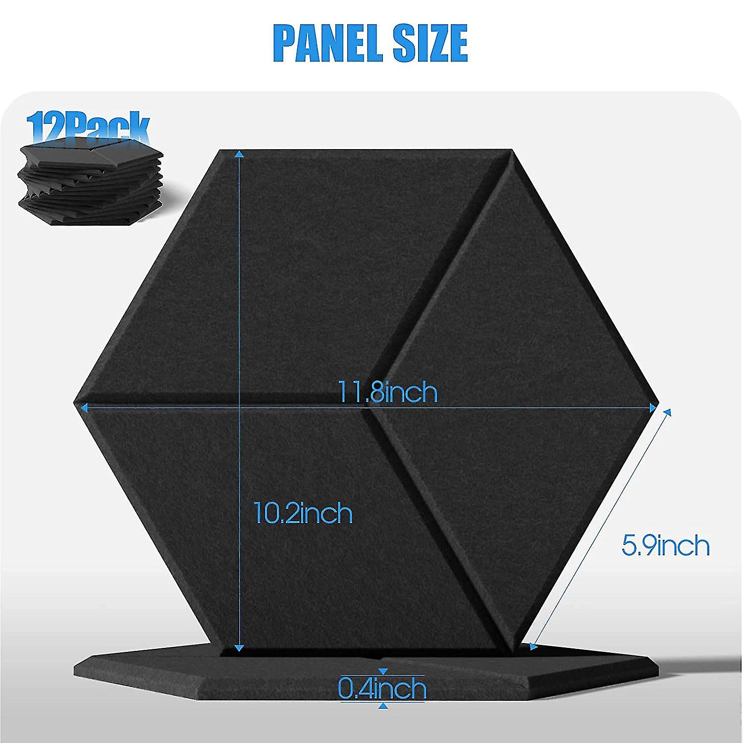 12 Pack Acoustic Foam,-adhesive Sound Proof Panels,for Sound Insulation ...