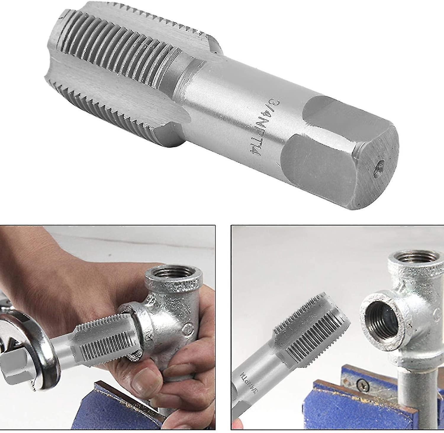 3/4" Npt Pipe Tap, Thread Repair Machine Hss Silver Standard Tapping ...