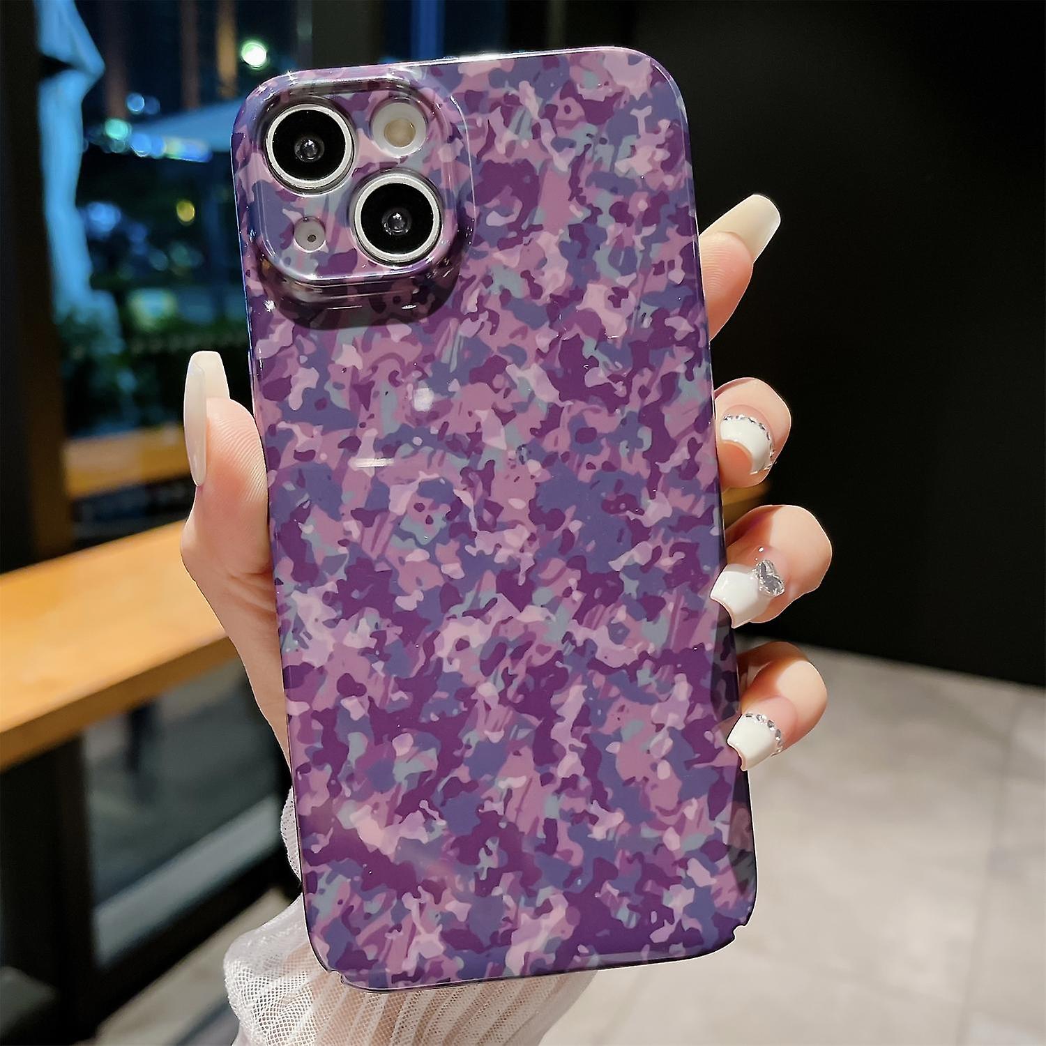 For iPhone 14 Hard PC Back Cover Camouflage Pattern Printing Protective ...