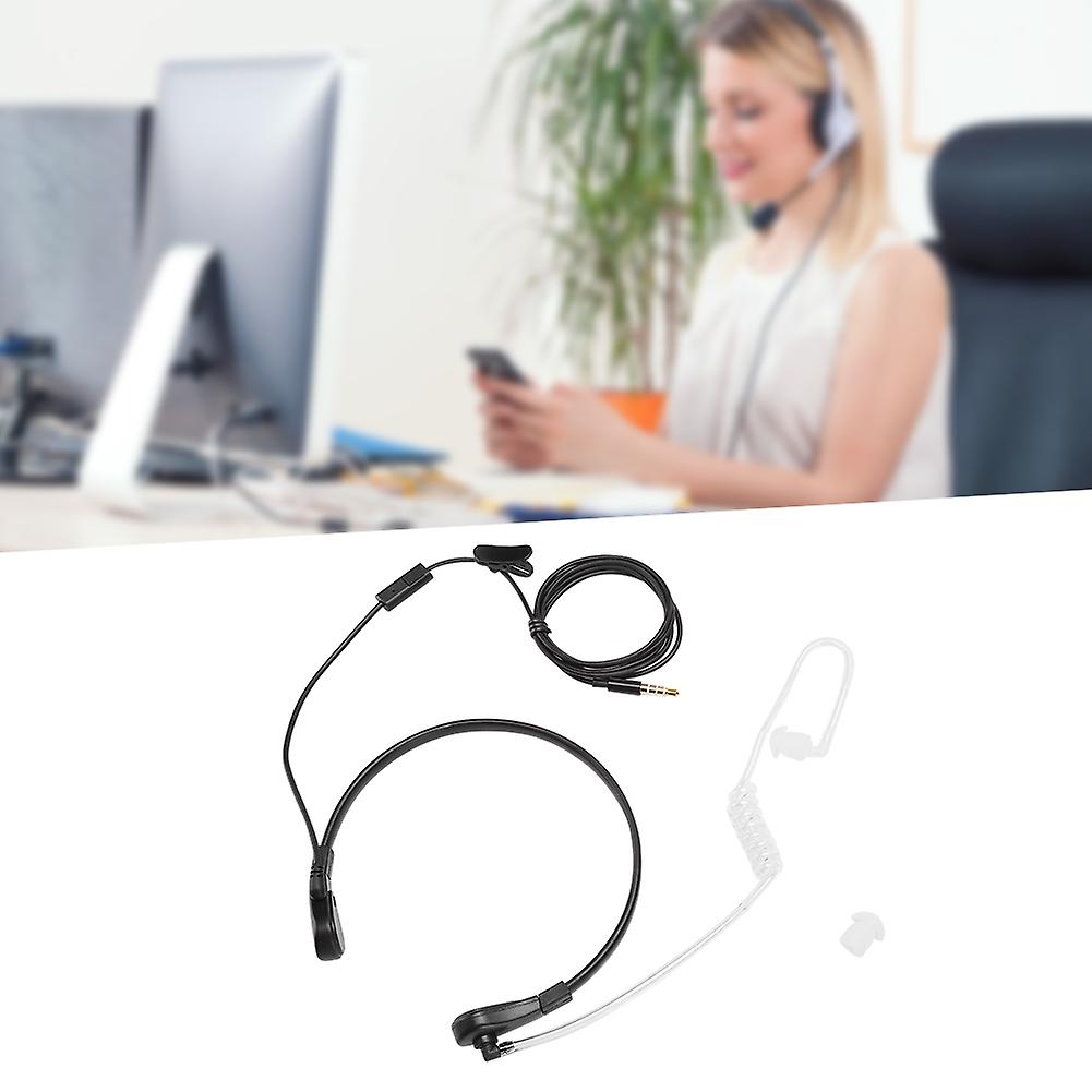 3.5mm Radiation Protection Throat Mic Microphone Earphone PTT ...
