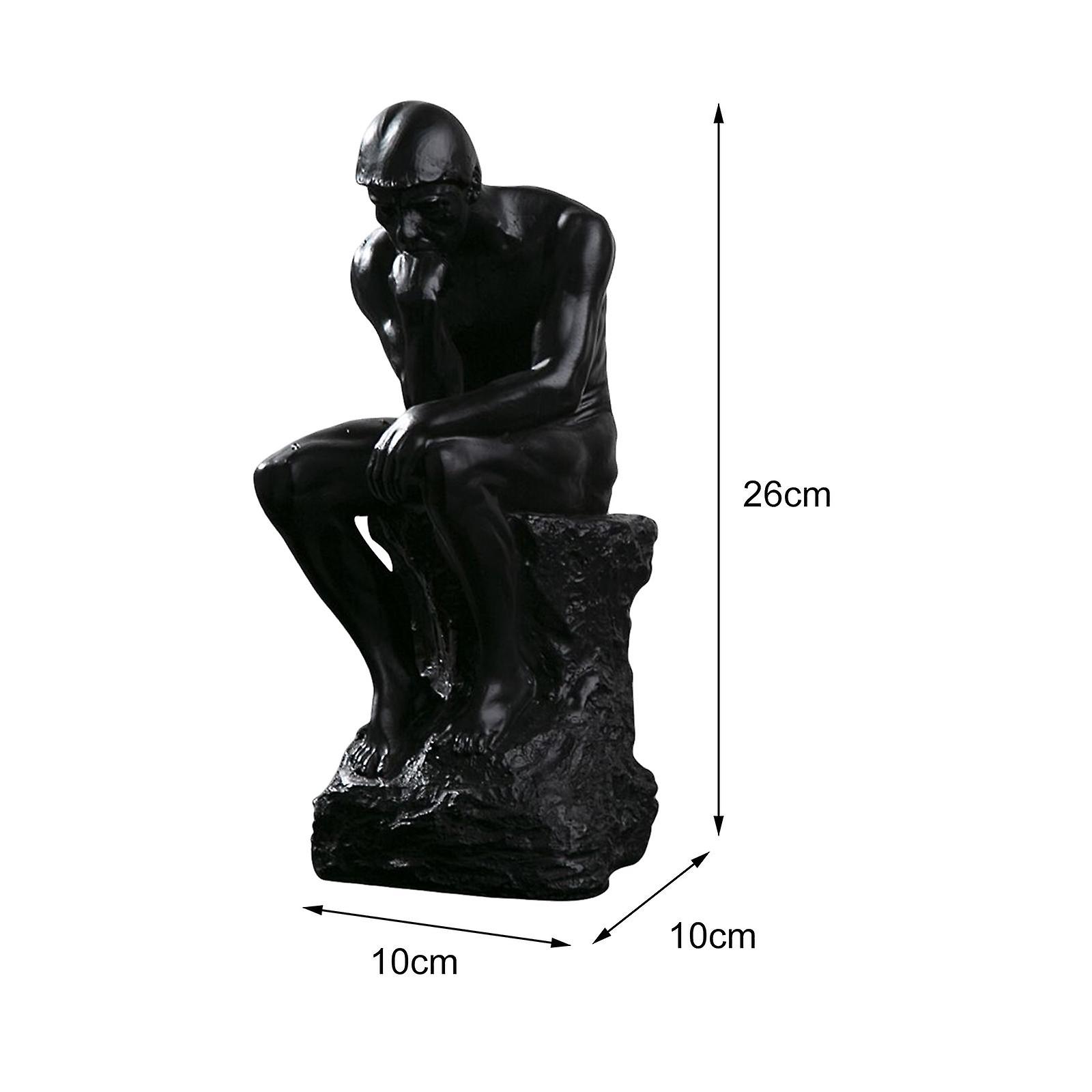 Resin 26cm Resin The Thinker Statue Bookshelf Desktop Decor Artwork ...