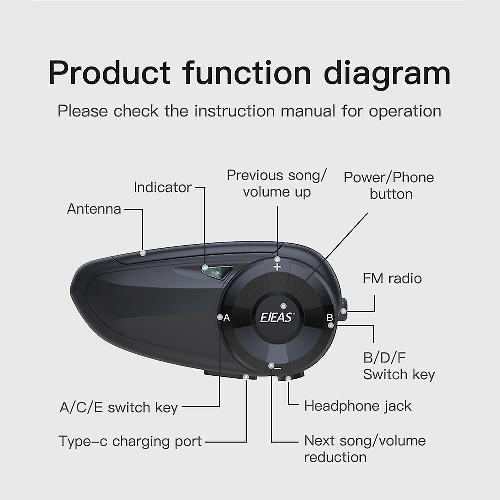 2pcs Motorcycle Helmet Intercoms 800m Bt Wireless Headset | Fruugo UK