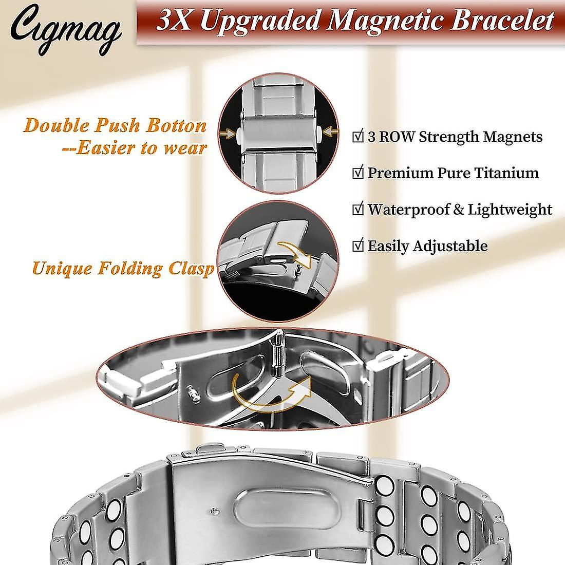 Magnetic Bracelets For Men Ultra Strength Titanium Steel Bracelet Wrist ...
