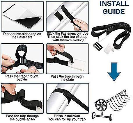 8 Pack Swimming Pool Cover Roller Fixing Straps Kit Swimming Belt ...