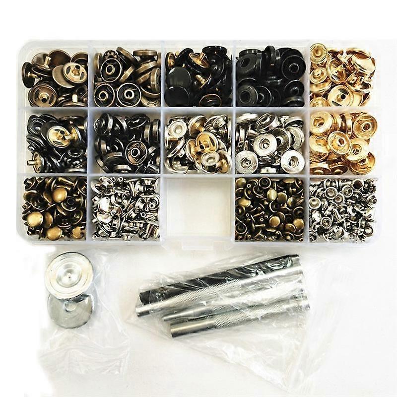 1Sets Metal Snaps Button Fasteners Press Studs with Installation Tools ...