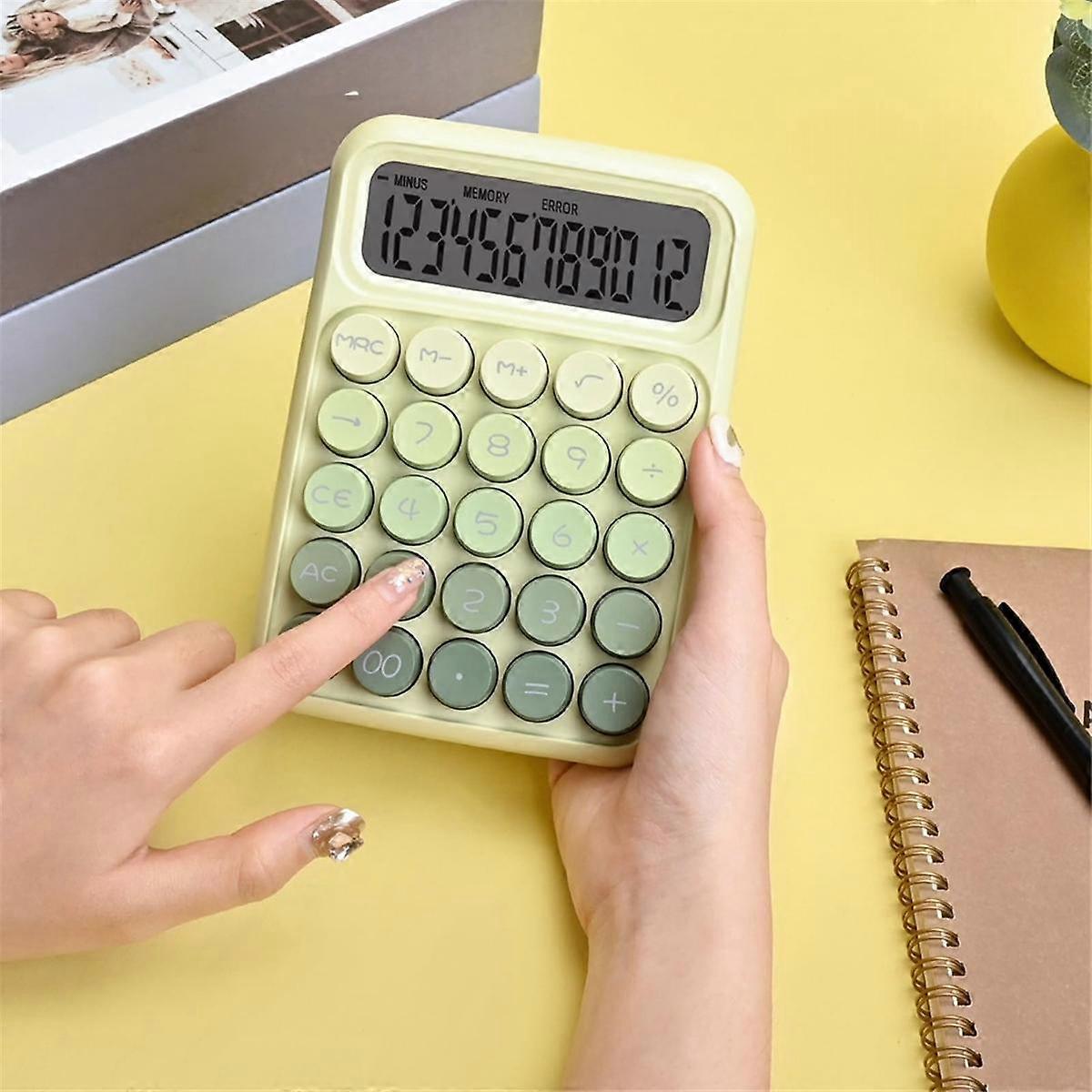 Desktop Mechanical Calculator, Cute Big Buttons Calculators with 12 ...