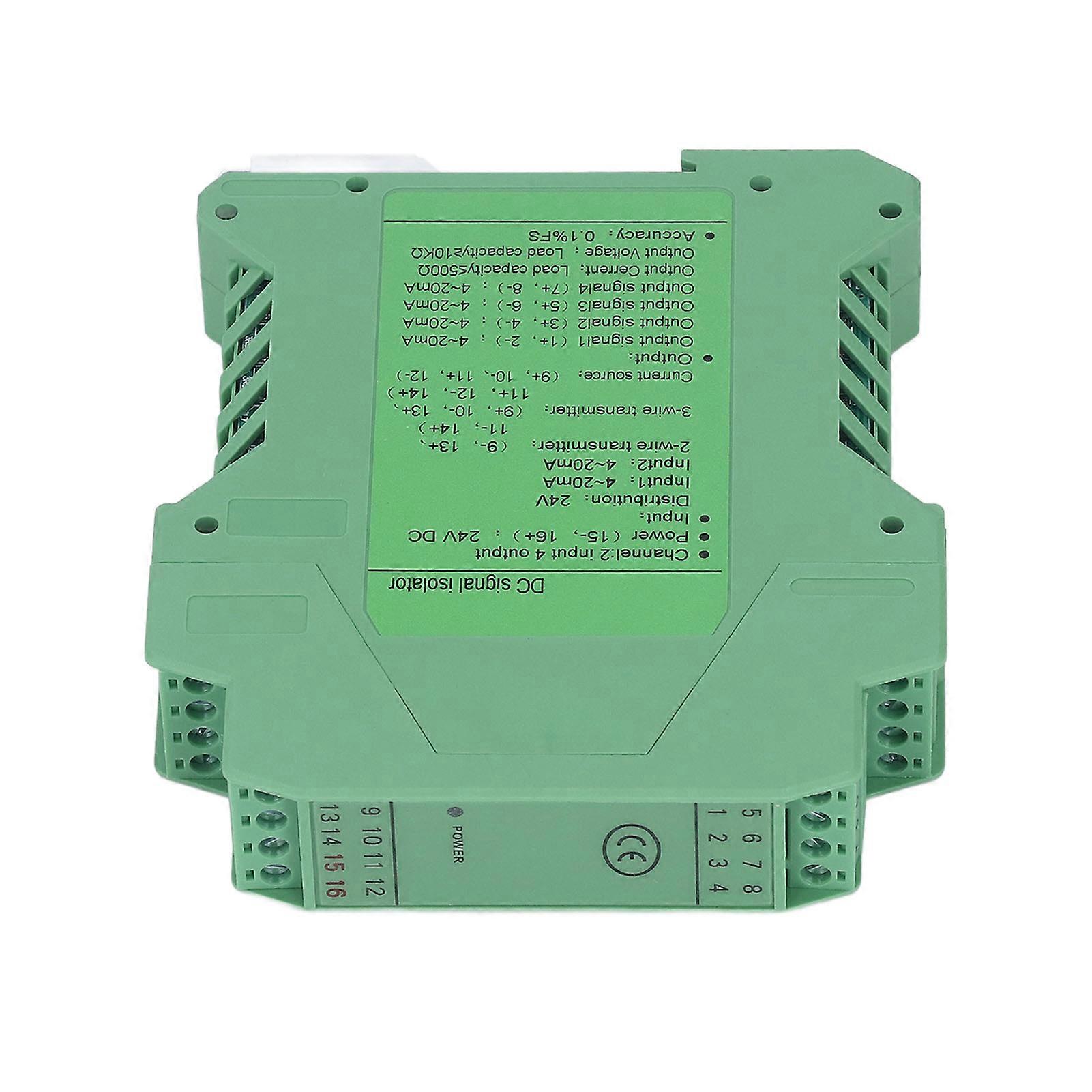 24V DC Signal Isolator 2 in 4 Out Direct Current Signal Conditioner Transmitter PLC Detection 4 ...