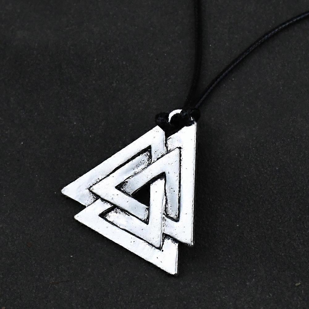 Viking jewelry Triangle Trinity Men Necklace Antique Valknut Rune ...