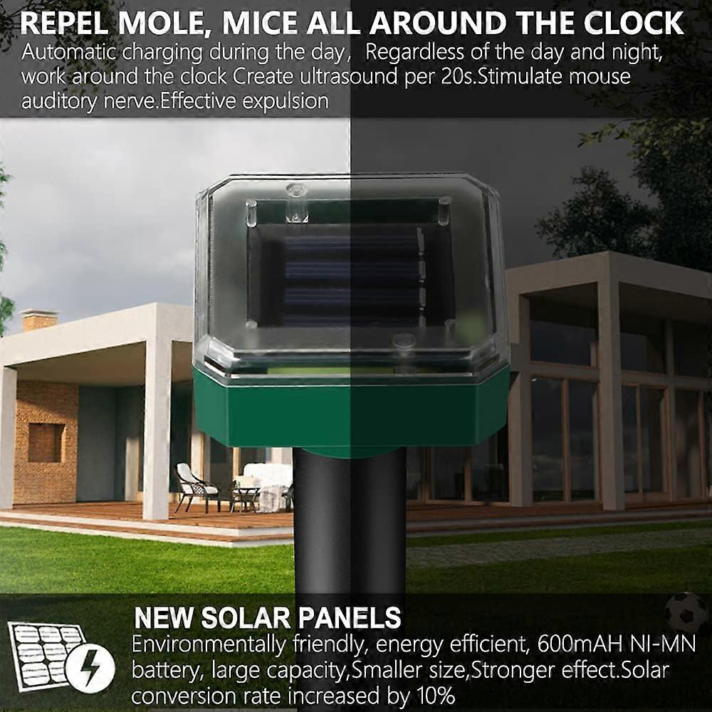 Solar Mole Repellent: 6 Pieces Solar Ultrasonic Mole Repeller, Mole ...