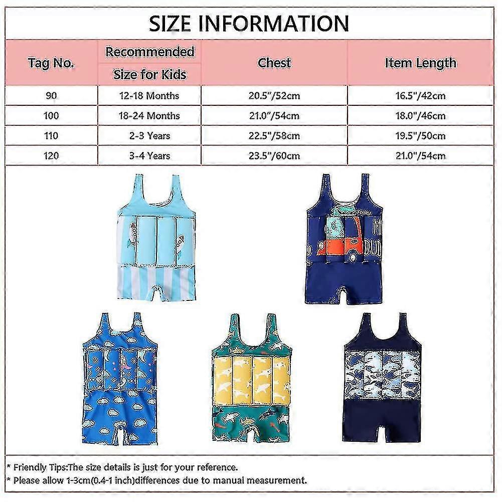 Flotation Swimsuit With Adjustable Buoyancy For Baby One-piece Swimwear ...