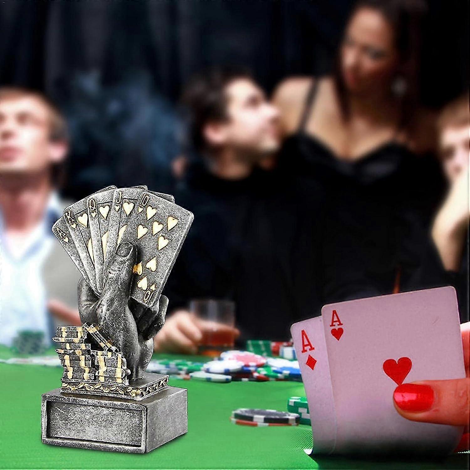 4.52 Inch Tall Resin Statue - Poker Trophies On Deluxe Square Base ...