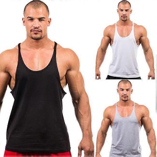 Men Summer Gym Singlet Tank Top Stringer Bodybuilding Muscle Fitness ...