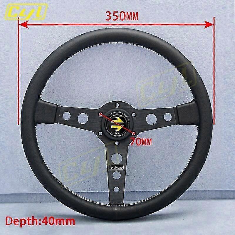 Jdm Car Accessories Black Leather Steering Wheel Jdm Prototipo Style ...