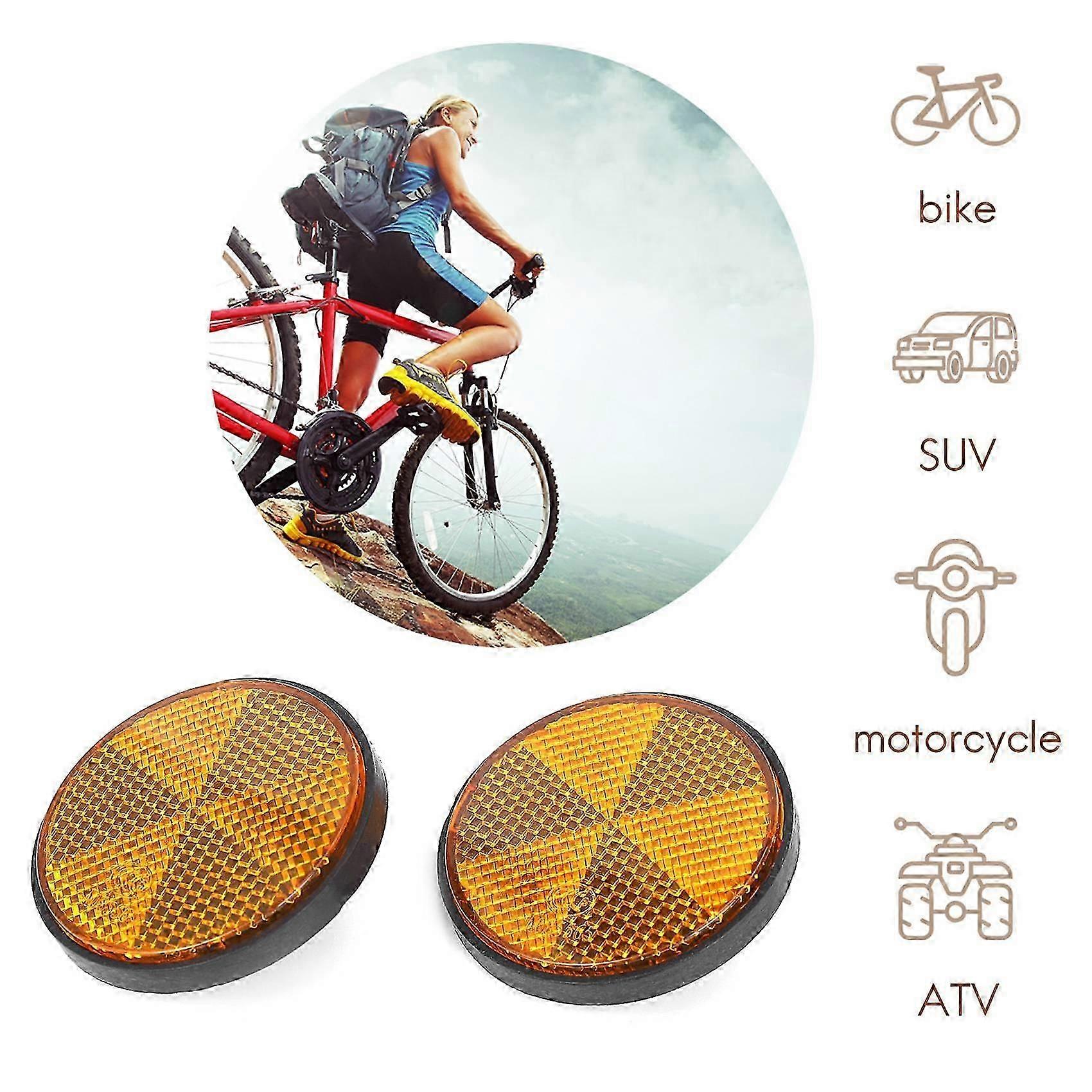 2" Round Orange Motorcycle Reflectors for ATV Dirt Bike Universal Fit ...