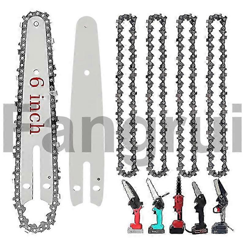 For 5 Pieces 6 Inch Mini Chainsaw Chain With 2 Pcs Saw Chain Bar For ...