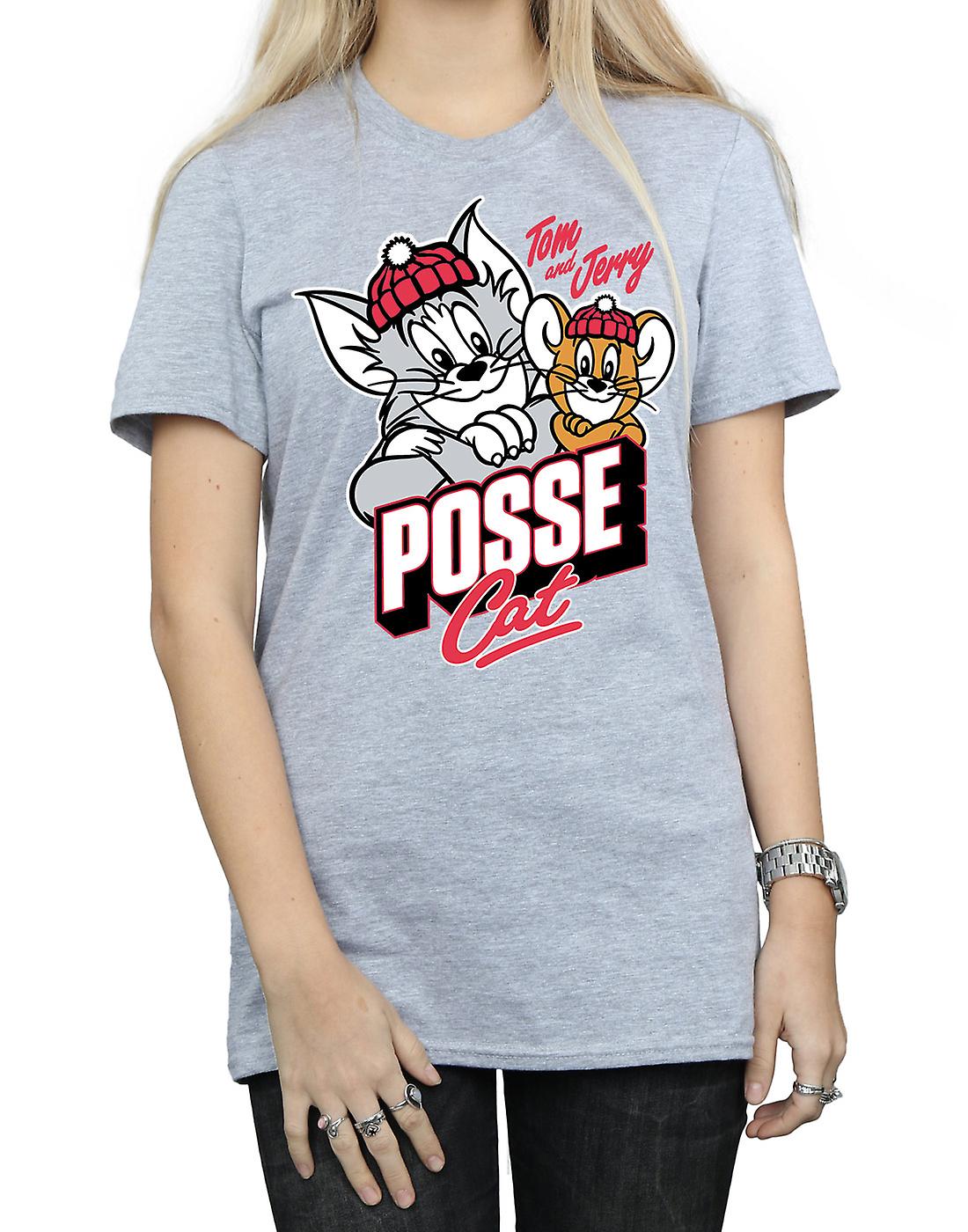 Tom And Jerry Women's Posse Cat Boyfriend Fit T-Shirt | Fruugo US